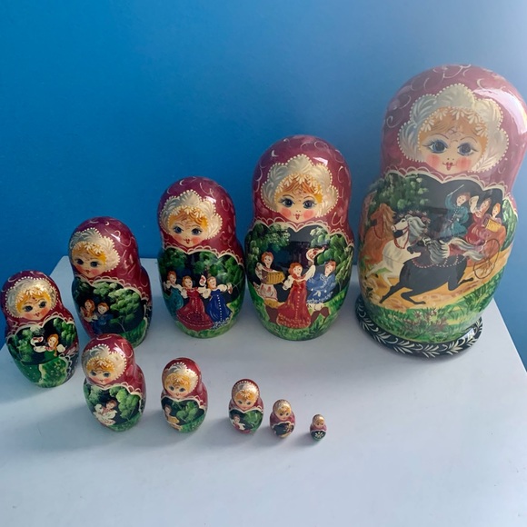 Accents | Vintage Russian Matryoshka Signed Hand Painted Nesting Dolls ...